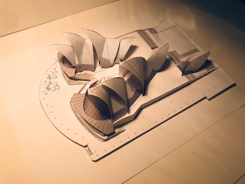 Papercraft Kit Sydney Opera 3d Paper Model Crafting Kit PDF Plans to ...