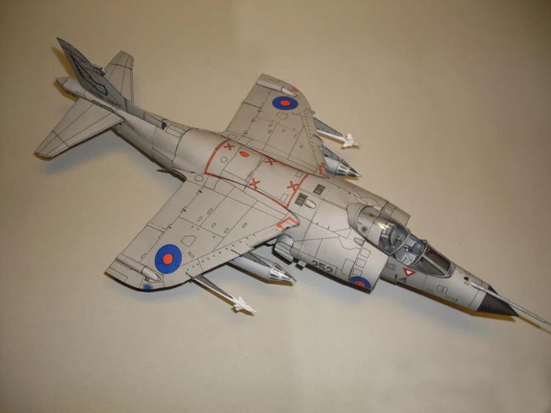 Papercraft Kit Harrier Jet 3d Paper Model Crafting Kit PDF Plans to ...