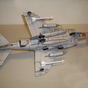 Papercraft Kit Harrier Jet 3d Paper Model Crafting Kit PDF Plans to ...