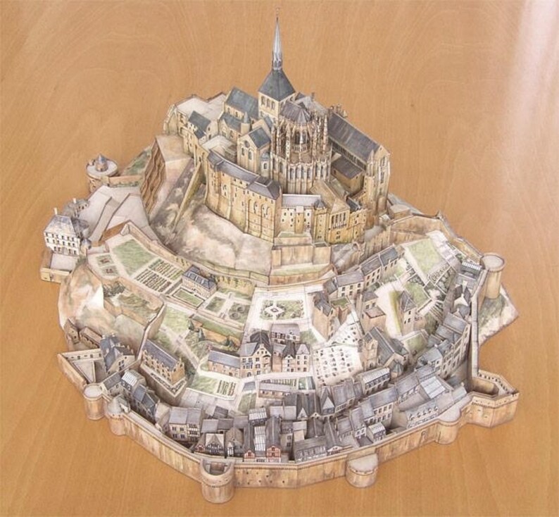 Papercraft Kit Mont Saint Michel 3d Paper Model Crafting Kit PDF Plans ...