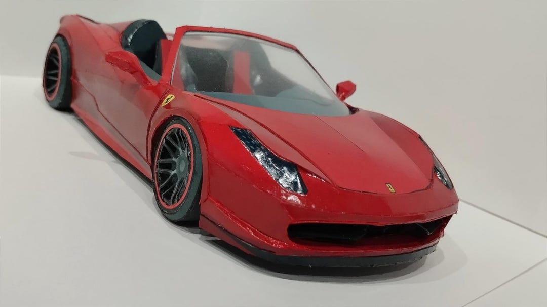 Papercraft Kit Ferrari 458 Italia Car 3d Paper Model Crafting Kit PDF ...