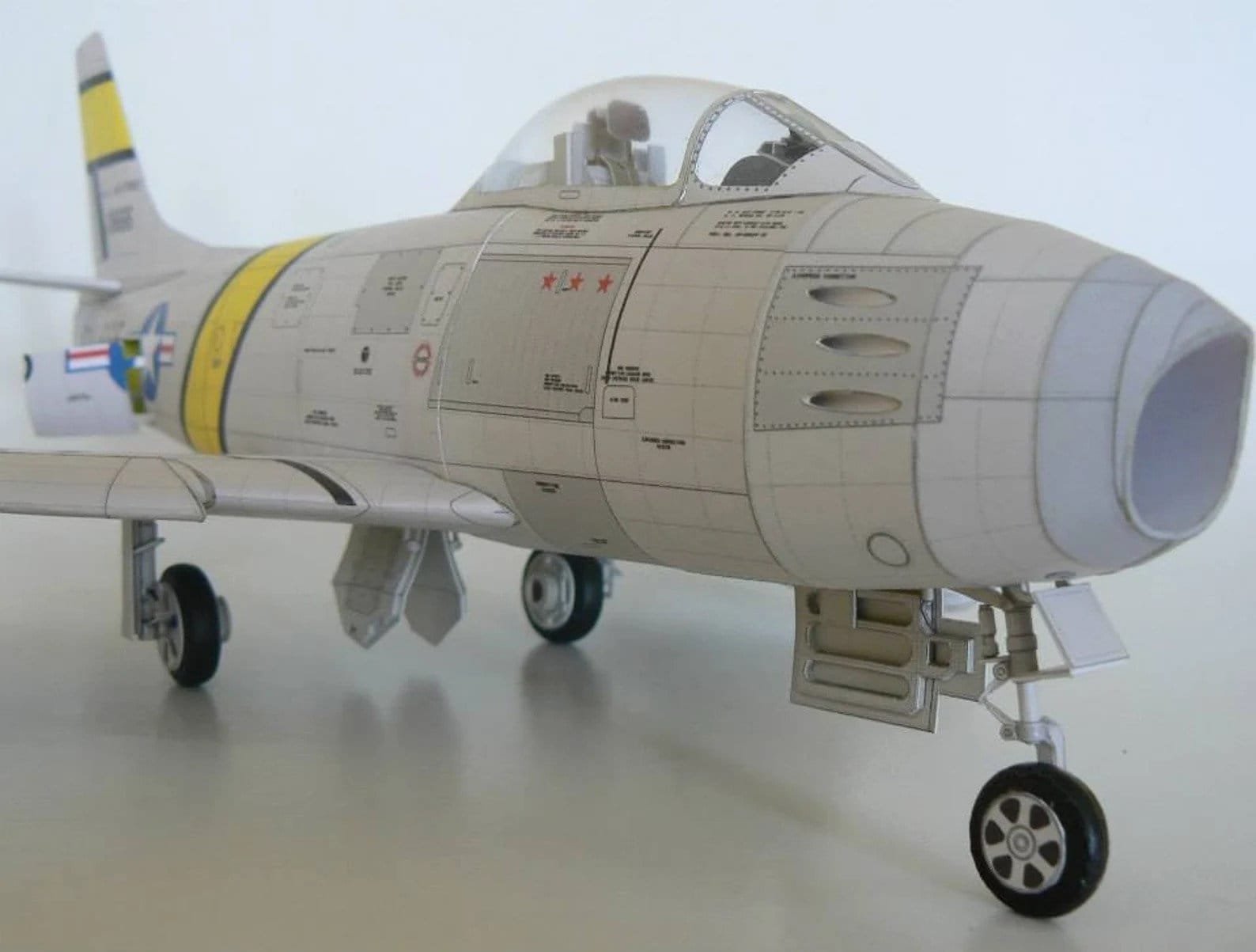 Papercraft Kit F-86 Saber Airplane 3d Paper Model Crafting Kit PDF ...