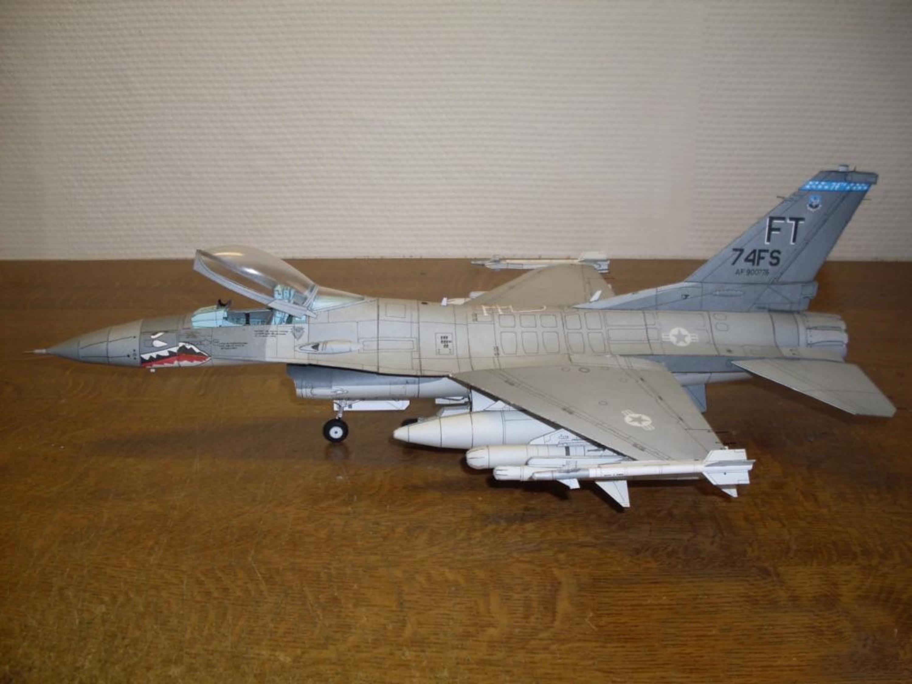 Papercraft Kit F-16 Viper Jet Fighting Falcon Airplane 3d Paper Model ...