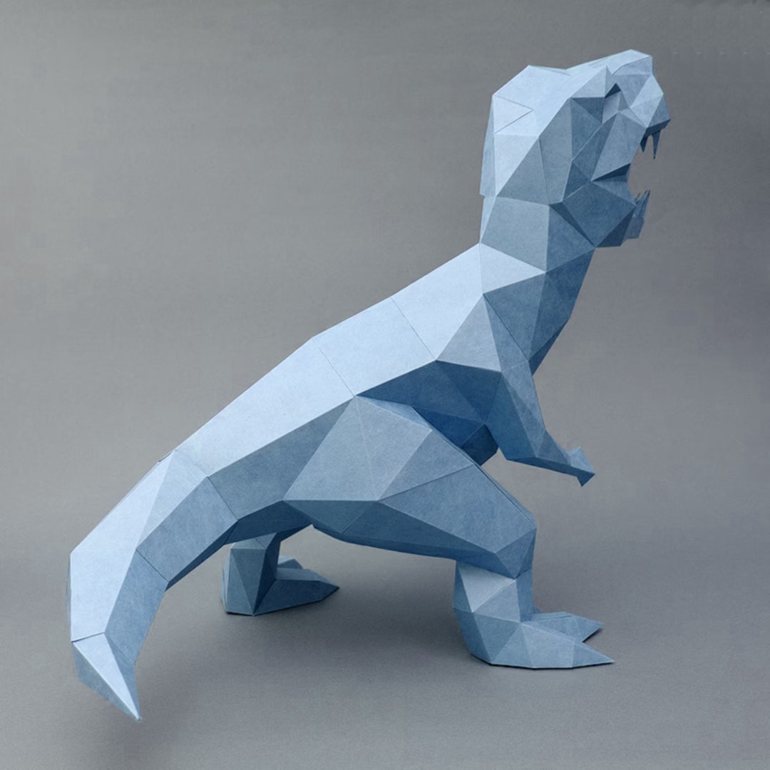 T-rex Dinosaur, 3d Paper Model Kit Model. PDF File With Plans to Print ...