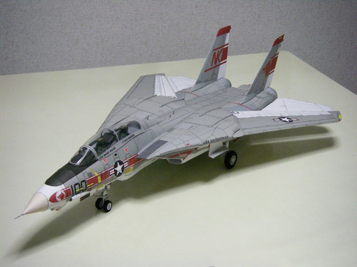 Papercraft Kit F-14A Tomcat Airplane 3d Paper Model Crafting Kit PDF ...