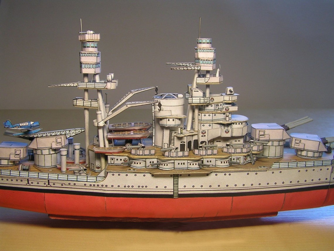 Papercraft Kit USS Arizona Battleship 3d Paper Model Crafting Kit PDF ...