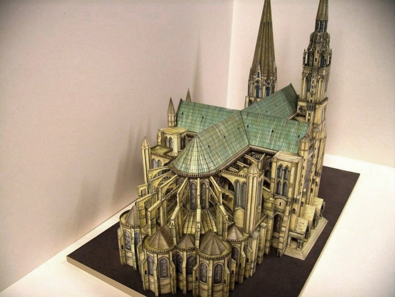Papercraft Kit Chartres Cathedral Paris 3d Paper Model Crafting PDF ...