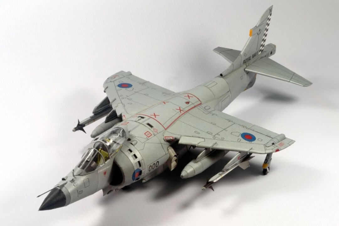 Papercraft Kit Harrier Jet 3d Paper Model Crafting Kit PDF Plans DIY ...