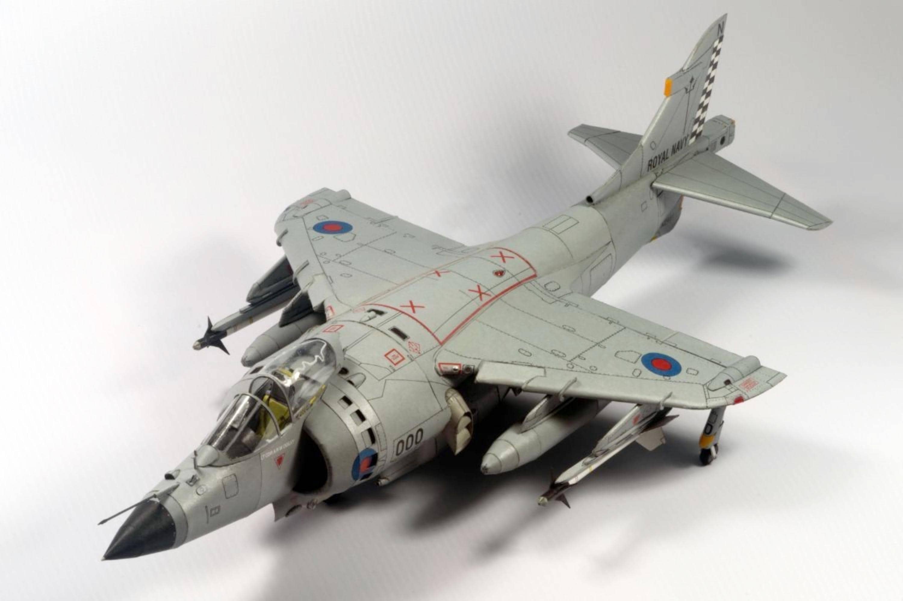 Papercraft Kit Harrier Jet 3d Paper Model Crafting Kit PDF Plans DIY ...