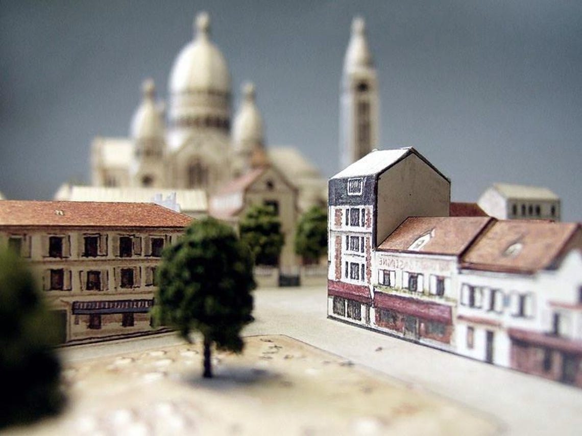 Papercraft Kit Montmartre Paris France 3d Paper Model Crafting PDF ...