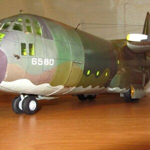 Papercraft Kit C-130 Hercules Airplane 3d Paper Model Crafting Kit PDF ...