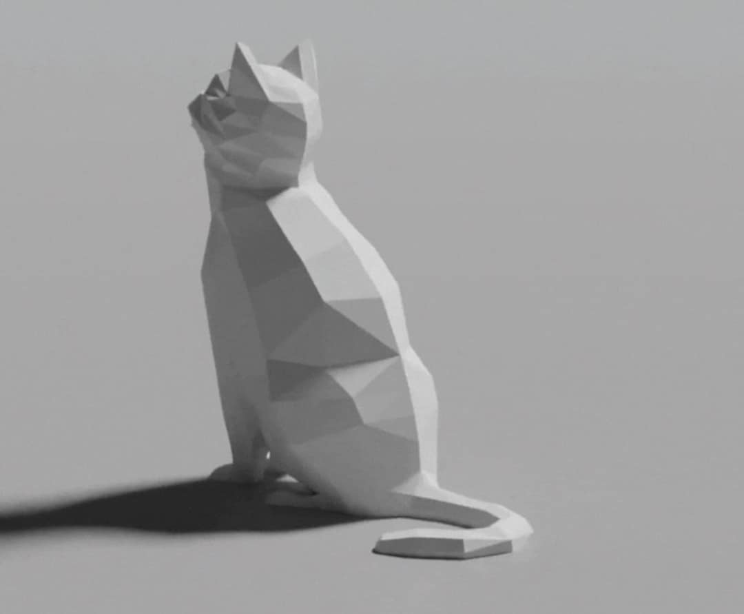 Papercraft Kit Cat 3d Paper Model Crafting Kit PDF Plans to Print Cut ...