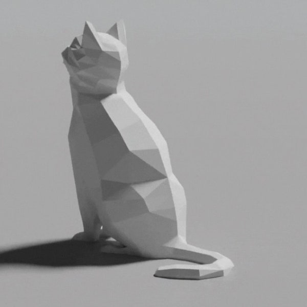 3d Papercraft Cat - Etsy