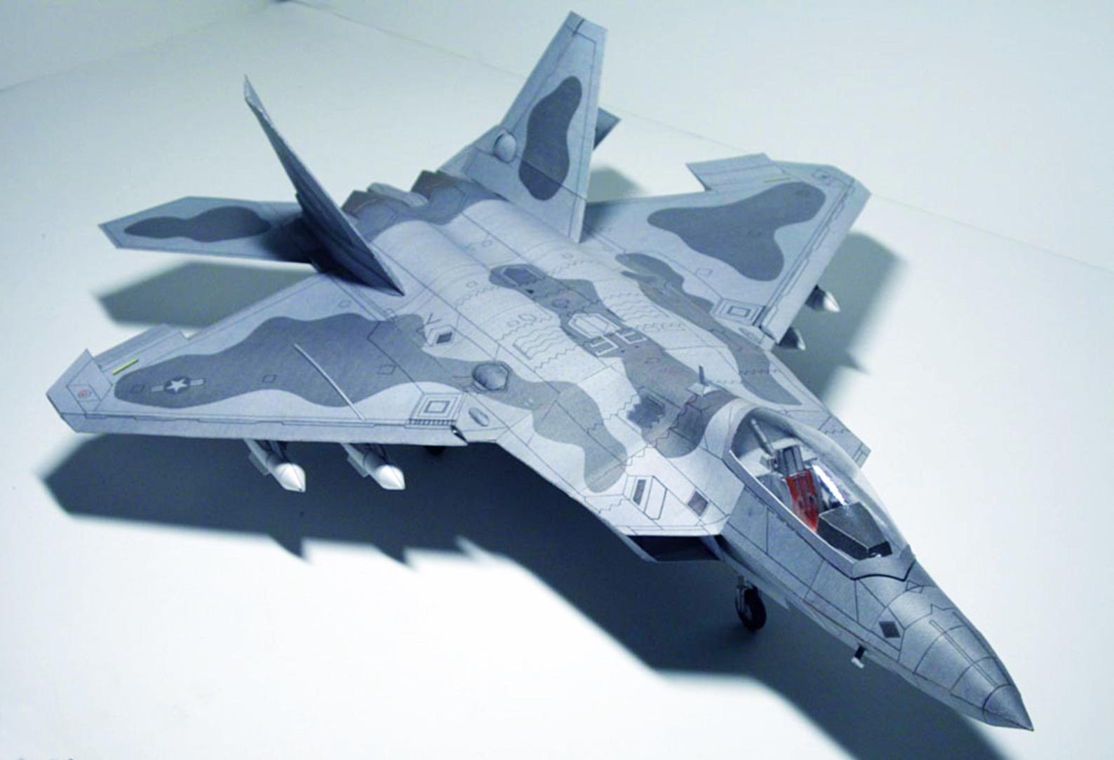 Papercraft Kit F-22 Raptor Airplane 3d Paper Model Crafting Kit PDF ...