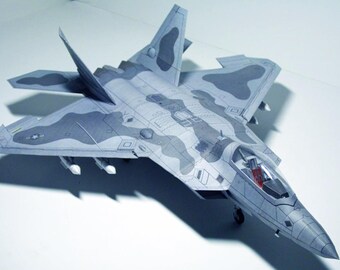 Kit PaperCraft Modèle créatif 3D d'avion Su-35 Flanker en papier Plans ...