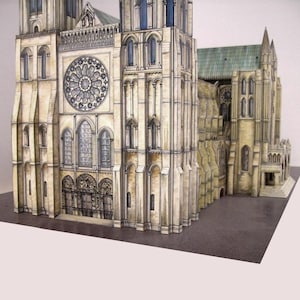 Papercraft Kit Chartres Cathedral Paris 3d Paper Model Crafting PDF ...