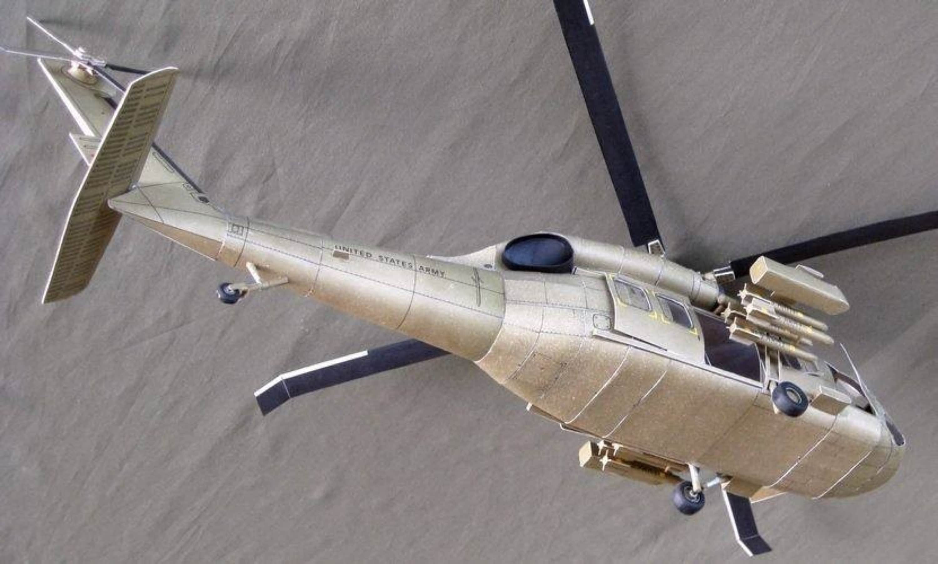 Papercraft Kit UH-60 Black Hawk Helicopter 3d Paper Model Crafting Kit ...