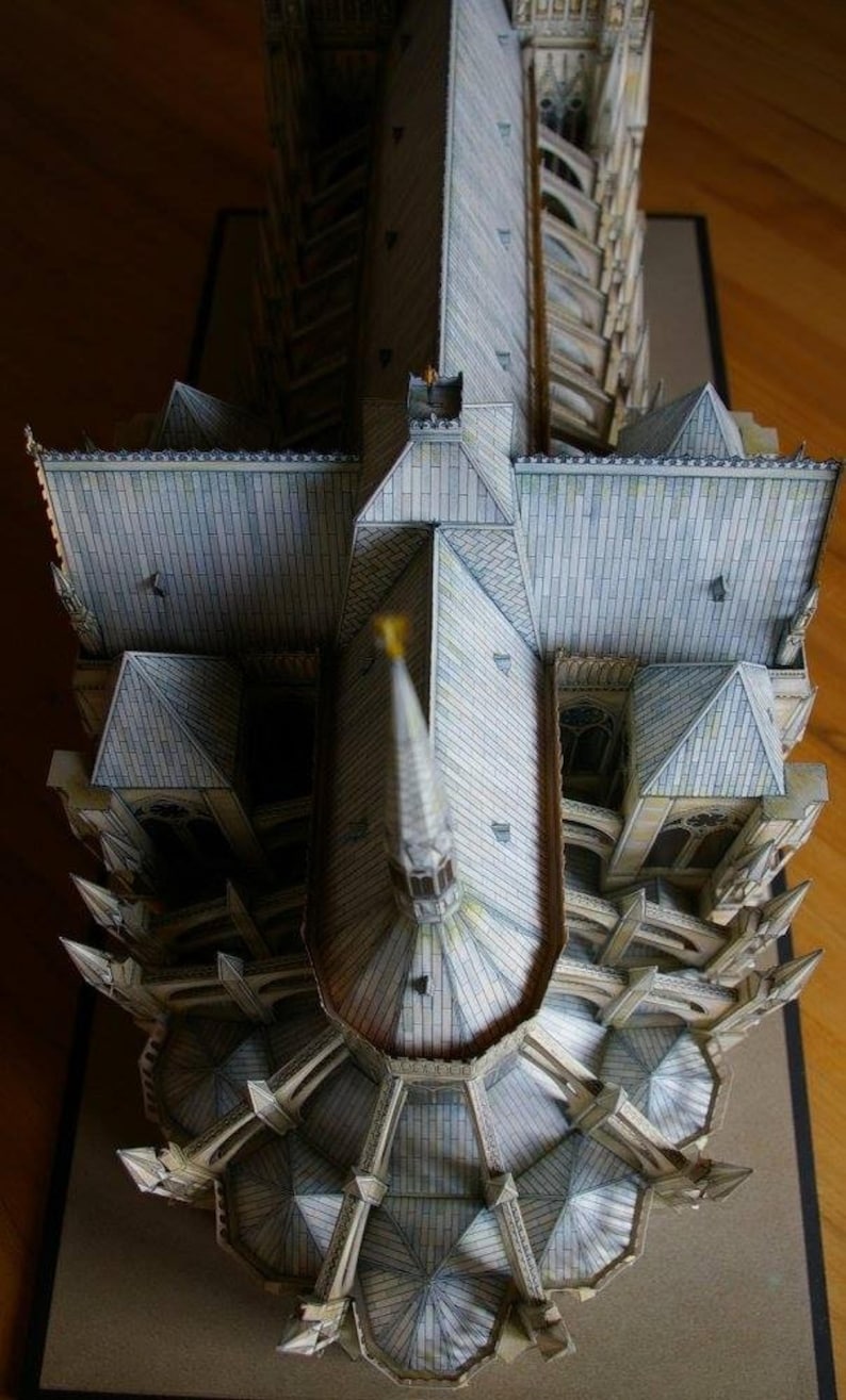 Papercraft Kit Reims Cathedral 3d Paper Model Crafting Kit PDF Plans to ...