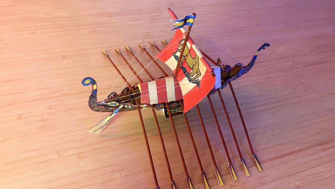 Papercraft Kit Viking Drakkar Longboat 3d Paper Model Crafting PDF ...