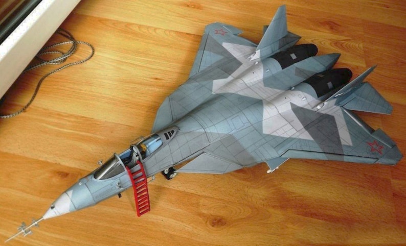 Kit PaperCraft Modèle 3D en papier d'avion Felon Su-57, plans PDF à ...