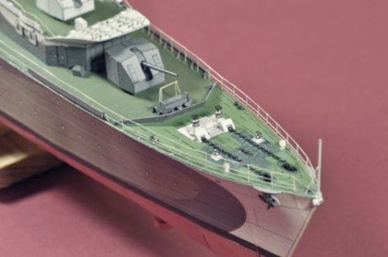 Papercraft Kit HMS Saumarez Destroyer 3d Paper Model Crafting Kit PDF ...