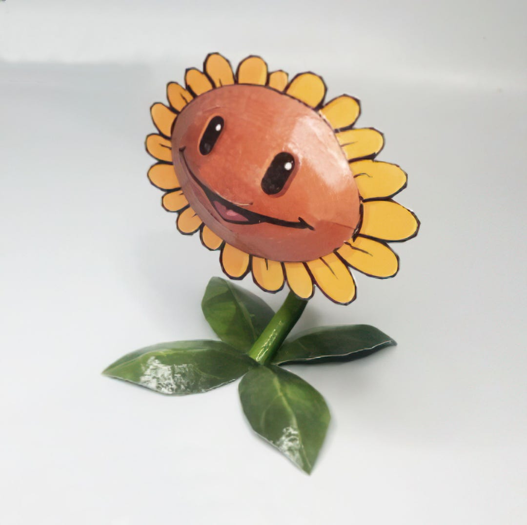 Papercraft Kit Smiley Sunflower Plant 3d Paper Model Crafting Kit PDF ...