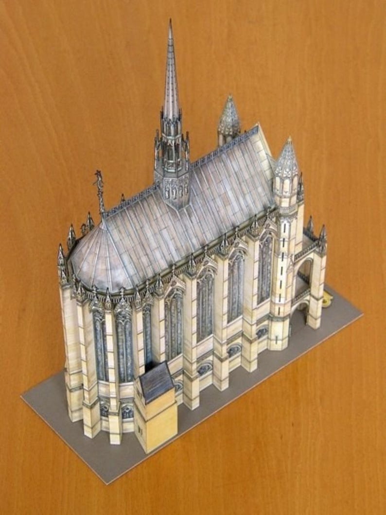 Papercraft Kit Sainte Chapelle Chapel 3d Paper Model Crafting Kit PDF ...