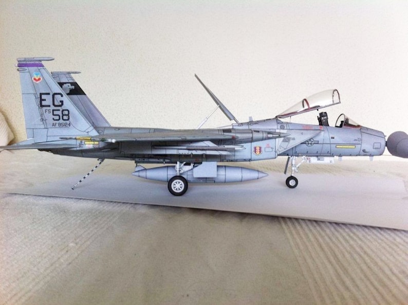 Papercraft Kit F-15C Eagle Plane 3d Paper Model Crafting Kit PDF Plans ...