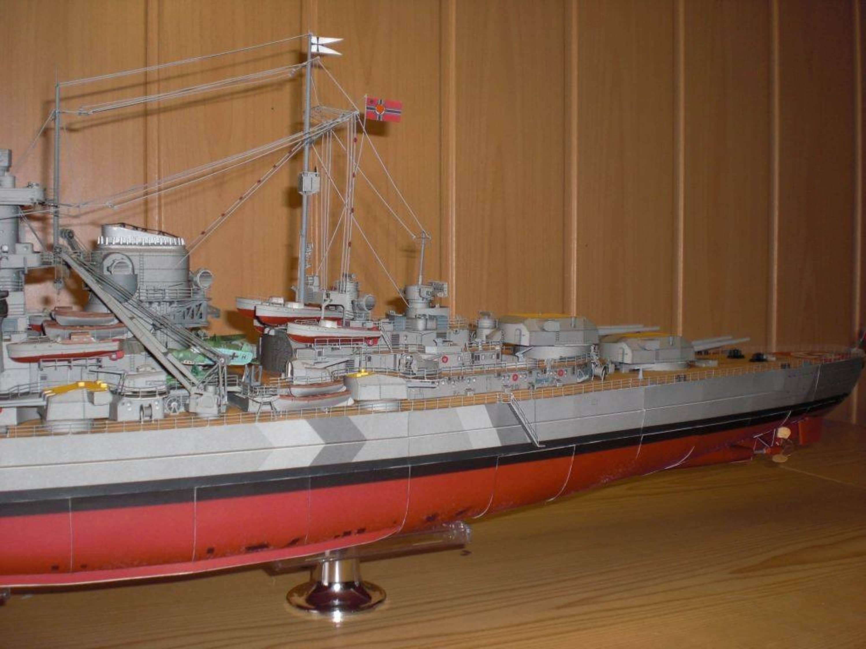 Papercraft Kit Bismarck Battleship 3d Paper Model Crafting Kit PDF ...