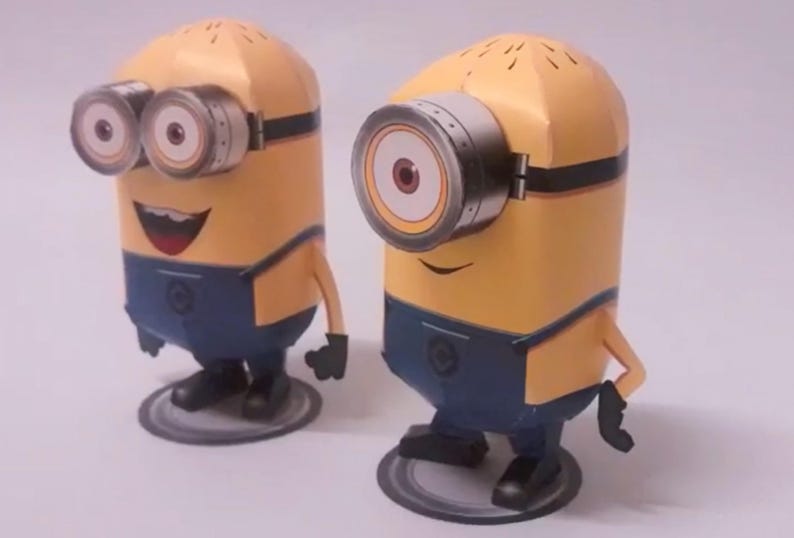 Papercraft Minion 3d Paper Model Crafting Kit PDF Plans DIY Template - Etsy