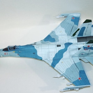 Papercraft Kit Su-27 Flanker Airplane 3d Paper Model Crafting Kit PDF ...