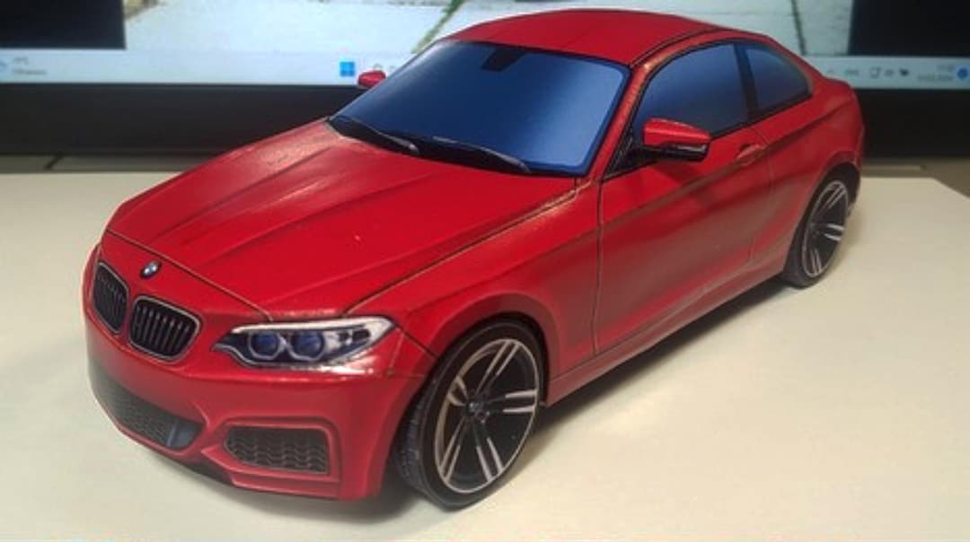Papercraft Kit Red BMW M2 F22 Car 3d Paper Model Crafting Kit PDF Plans ...