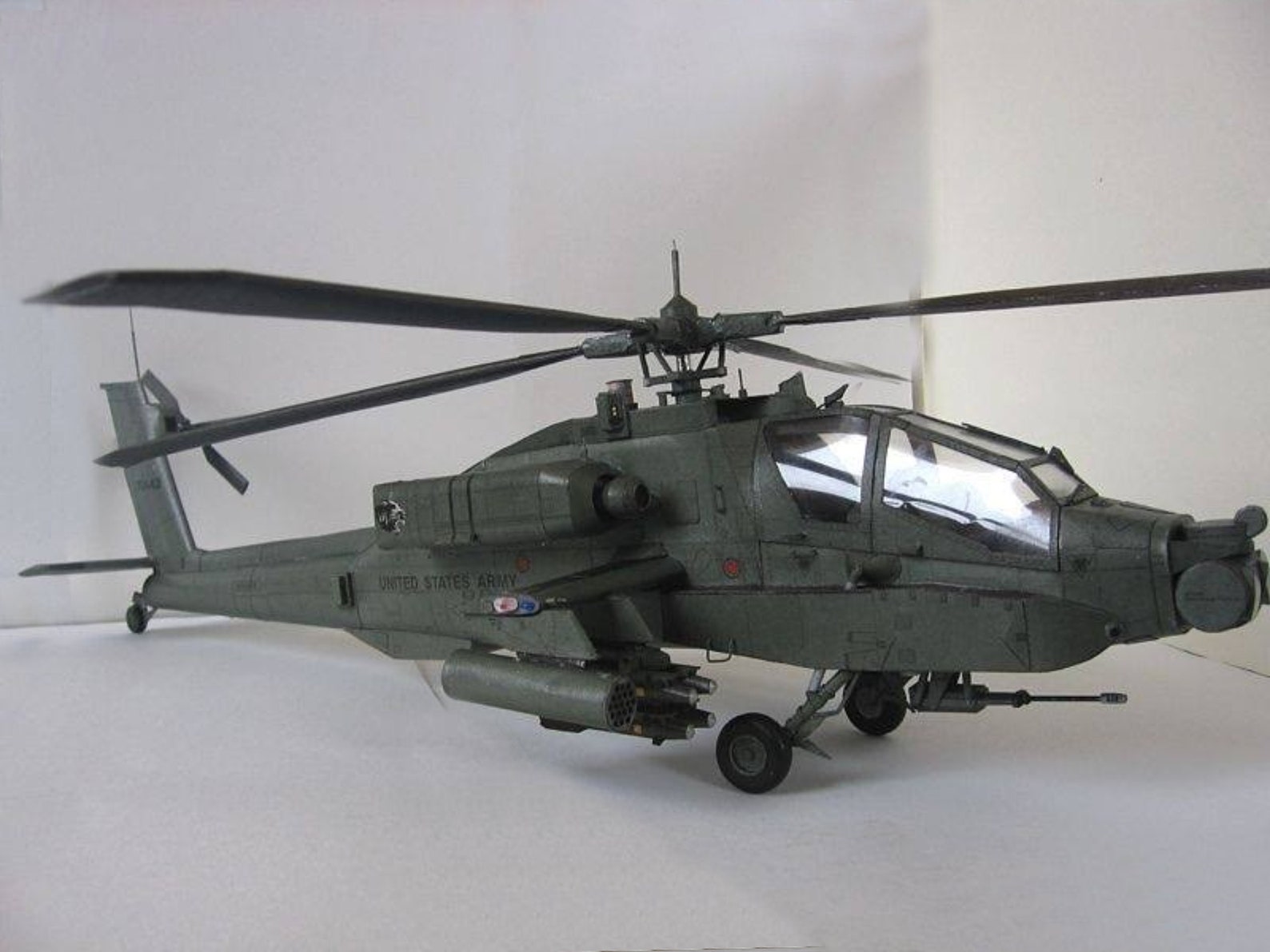 Papercraft Kit Apache Helicopter 3d Paper Model Crafting Kit PDF Plans ...