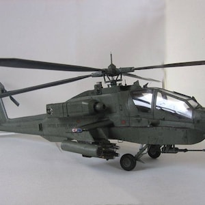 Papercraft Kit Apache Helicopter 3d Paper Model Crafting Kit PDF Plans ...