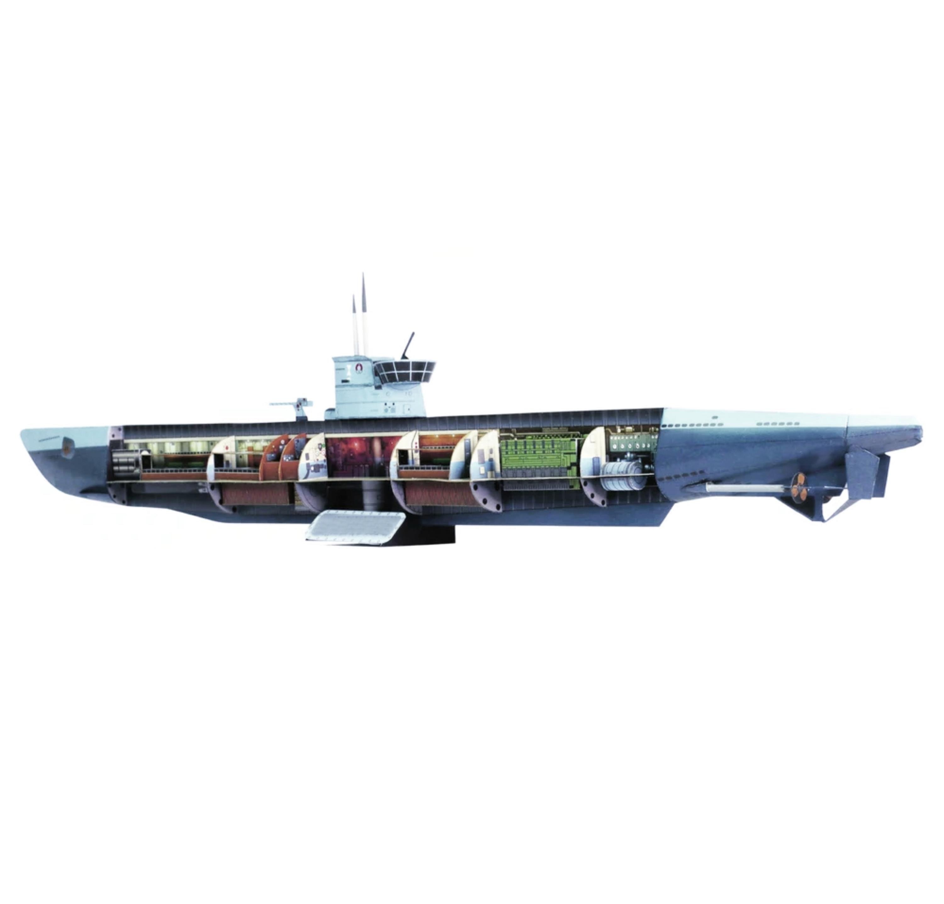 Papercraft Kit Sectional VII-C U-boat Submarine 3d Paper Model Crafting ...
