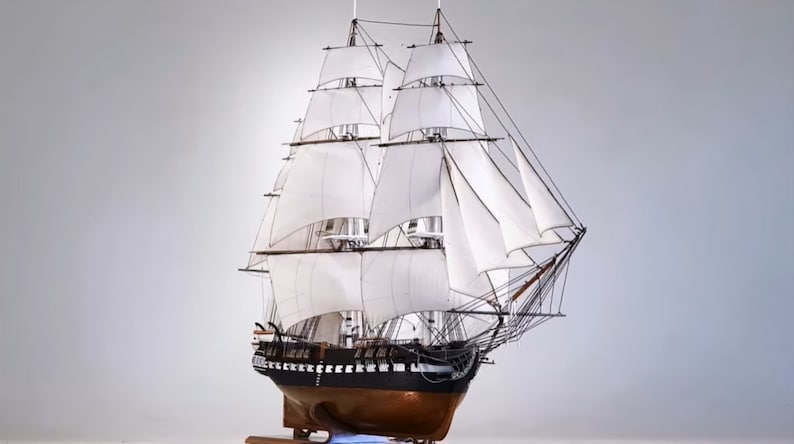 Papercraft Kit USS Constitution Ship 3d Paper Model Crafting Kit PDF ...
