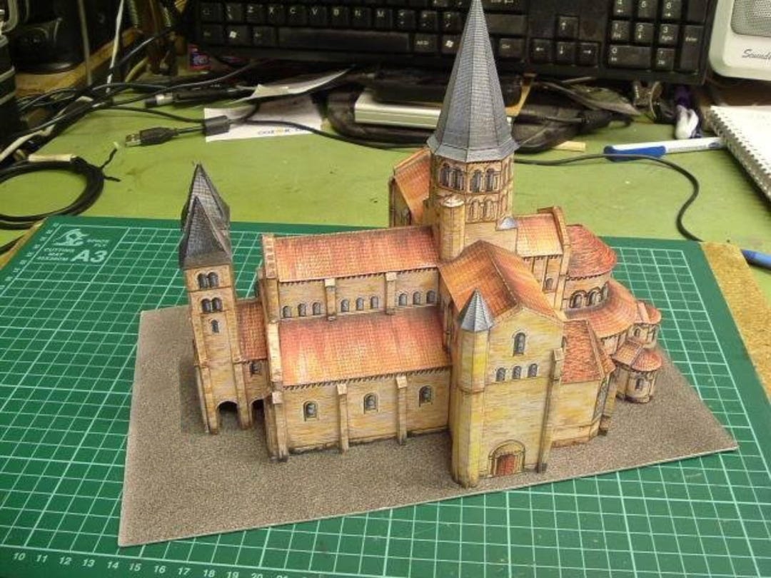 Papercraft Kit Paray Le Monial Basilica 3d Paper Model Crafting Kit PDF ...