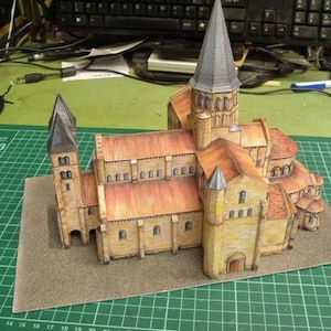 Papercraft Kit Paray Le Monial Basilica 3d Paper Model Crafting Kit PDF ...