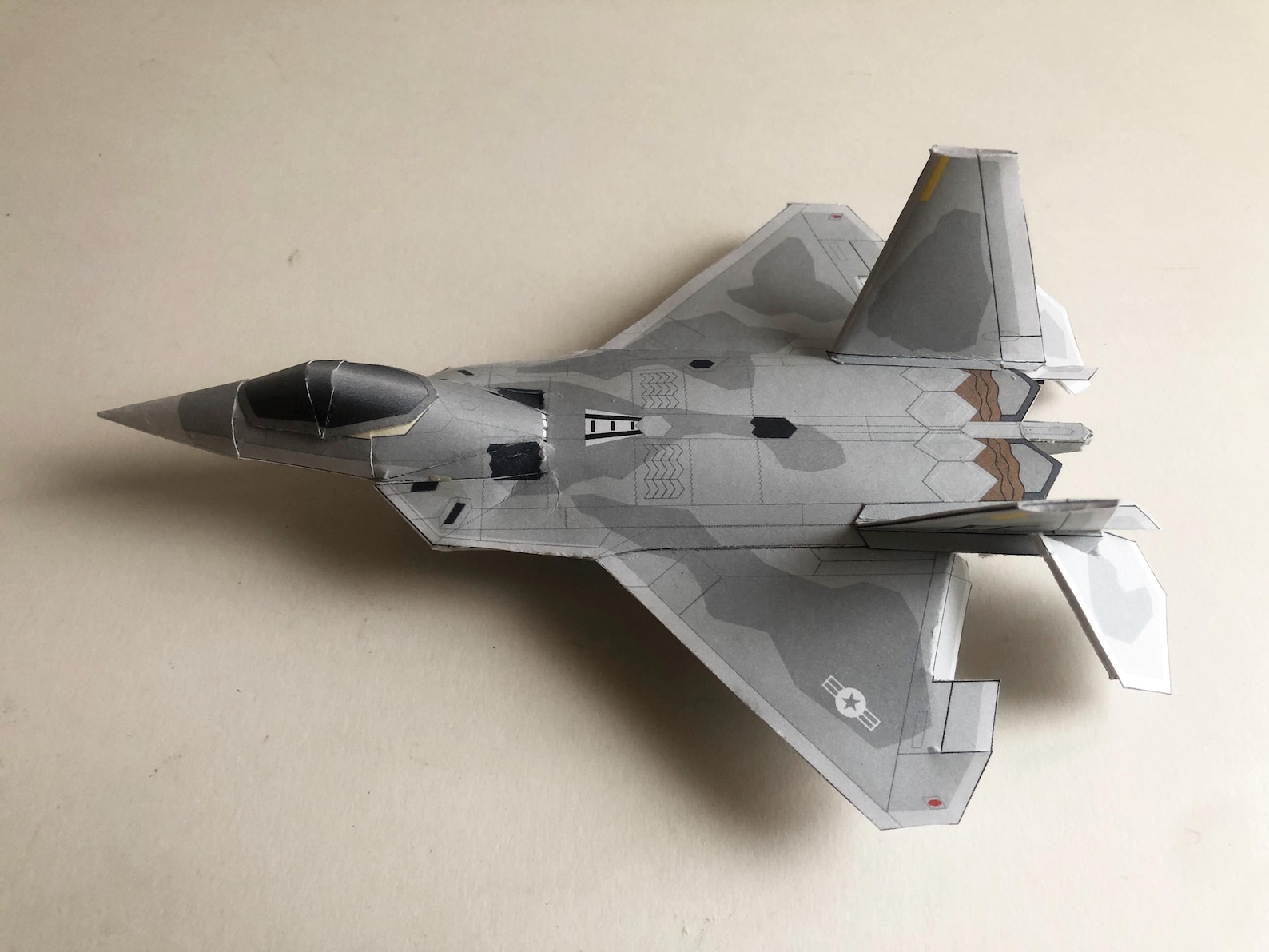 Papercraft Kit Simple F-22 Raptor Airplane 3d Paper Model Crafting Kit ...