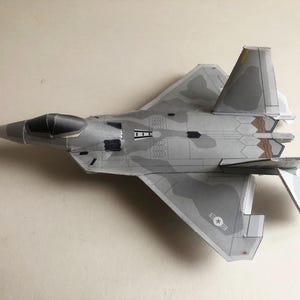 Papercraft Kit Simple F-22 Raptor Airplane 3d Paper Model Crafting Kit ...