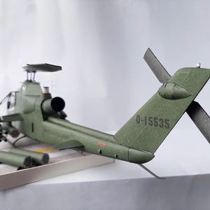 Papercraft Kit Cobra Bell Ah-1 Helicopter 3d Paper Model Crafting Kit ...
