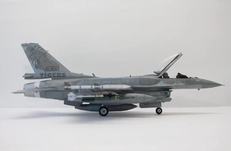 Papercraft Kit F-16C Block 52+ Tigers Airplane 3d Paper Model Crafting ...