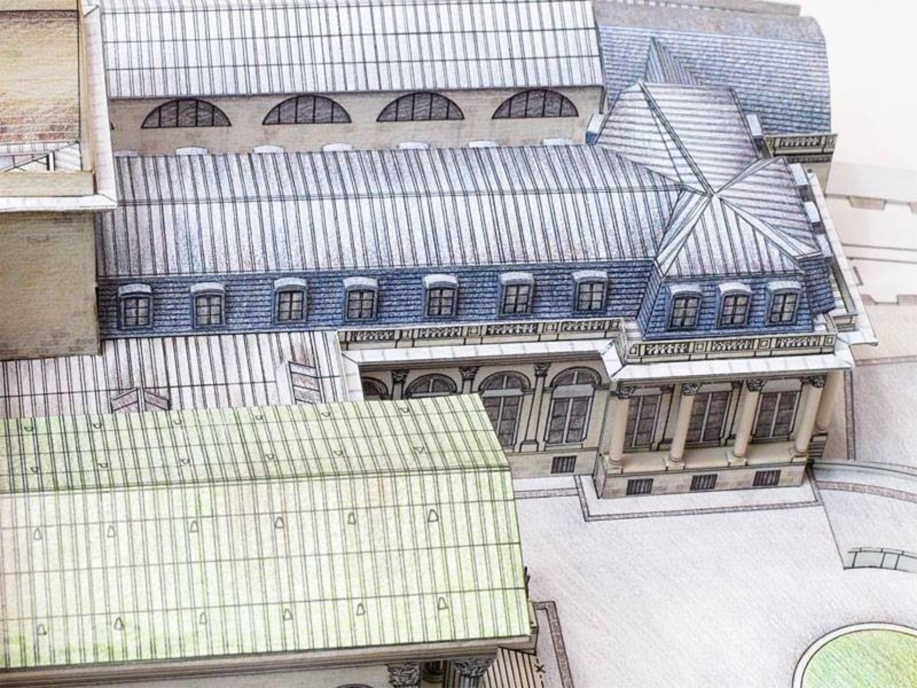 Papercraft Kit Palais Bourbon National Assembly 3d Paper Model Crafting ...