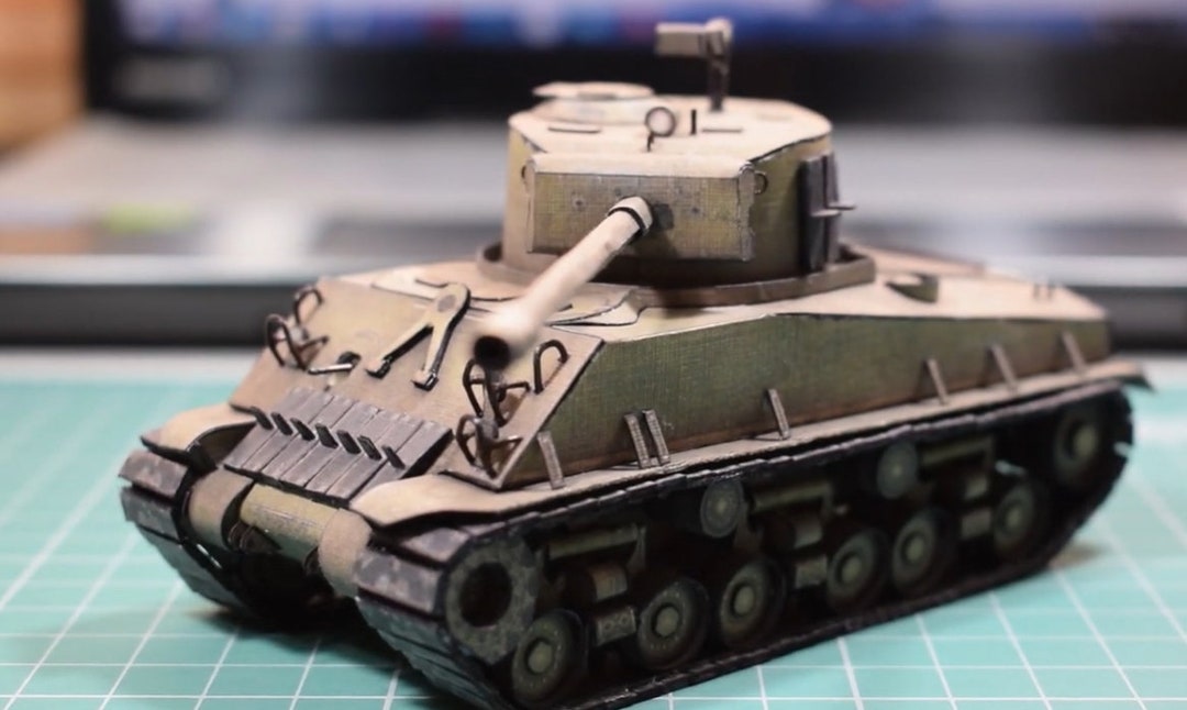 Papercraft Kit Sherman Tank 3d Paper Model Crafting Kit PDF Plans to ...