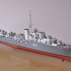 Papercraft Kit HMS Lance Destroyer Royal Navy Ship 3d Paper Model ...