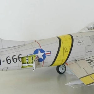 Papercraft Kit F-86 Saber Airplane 3d Paper Model Crafting Kit PDF ...