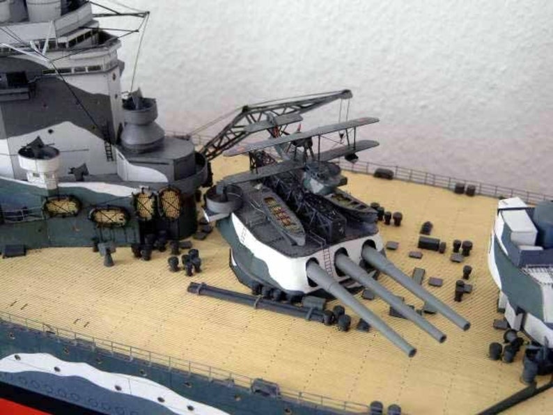 Papercraft Kit HMS Rodney Battleship 3d Paper Model Crafting Kit PDF ...