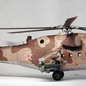 Papercraft Kit Mi-24 Hind Helicopter 3d Paper Model Crafting Kit PDF ...