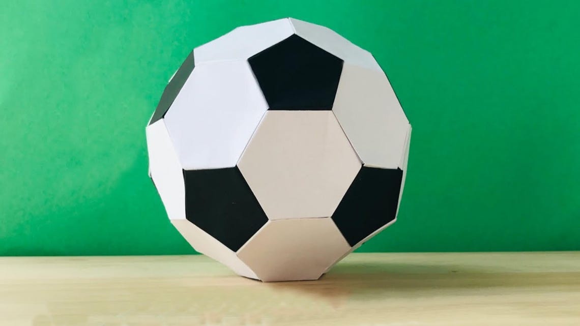 Papercraft Soccer Ball (football) 3d Paper Model Crafting PDF Plans DIY ...