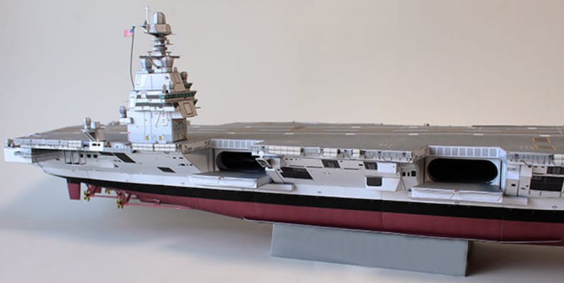 Papercraft Kit USS Gerald Ford Aircraft Carrier 3d Paper Model Crafting ...